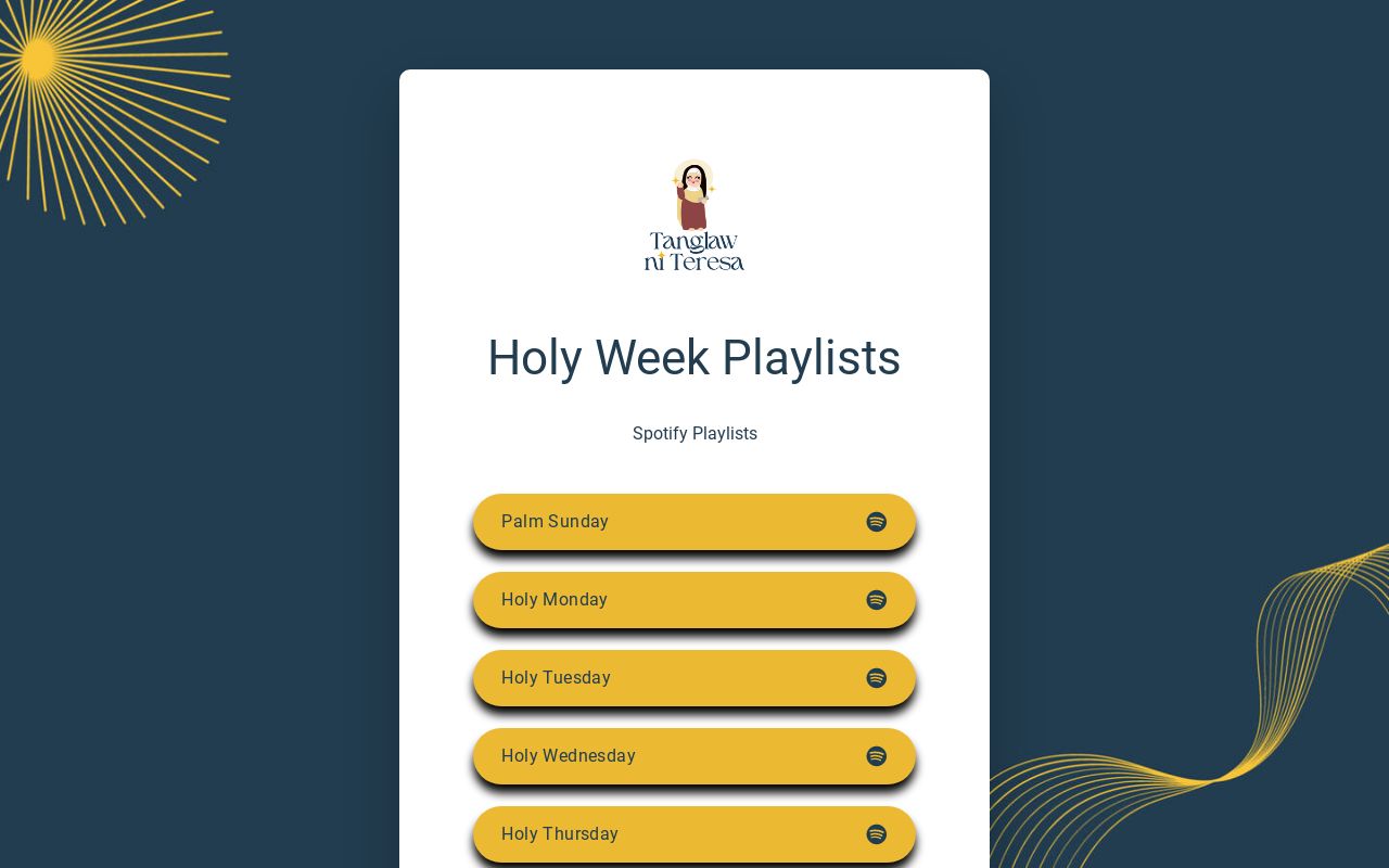 TnT Holy Week Playlists